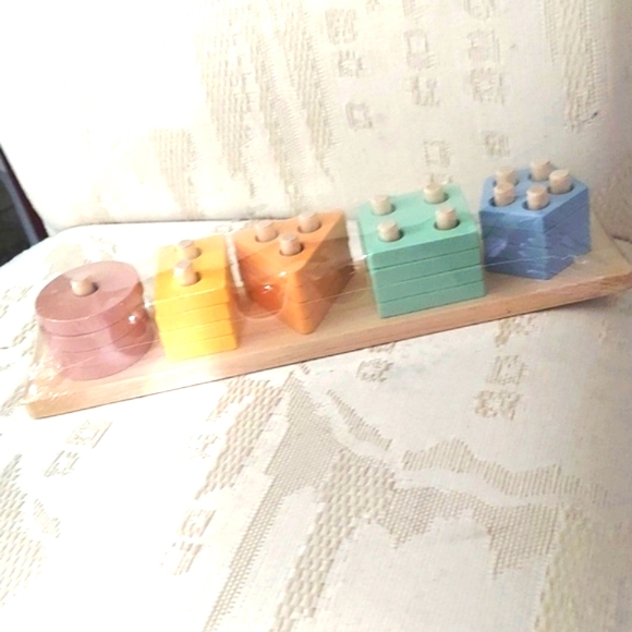 Toys | Montessori Wooden Block Sorting Stacking Sensory Adhd ...